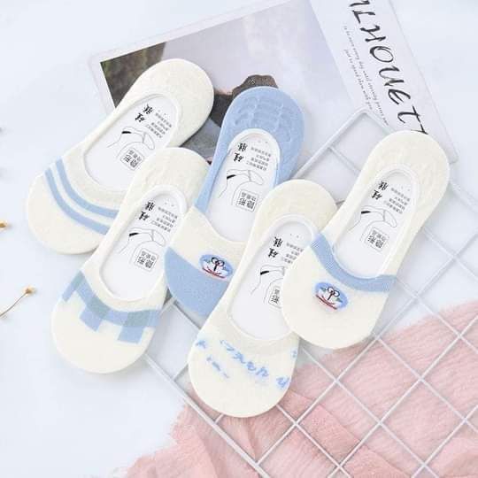 5 Pairs Invisible Ankle Cotton Socks - ROJOO SHOP