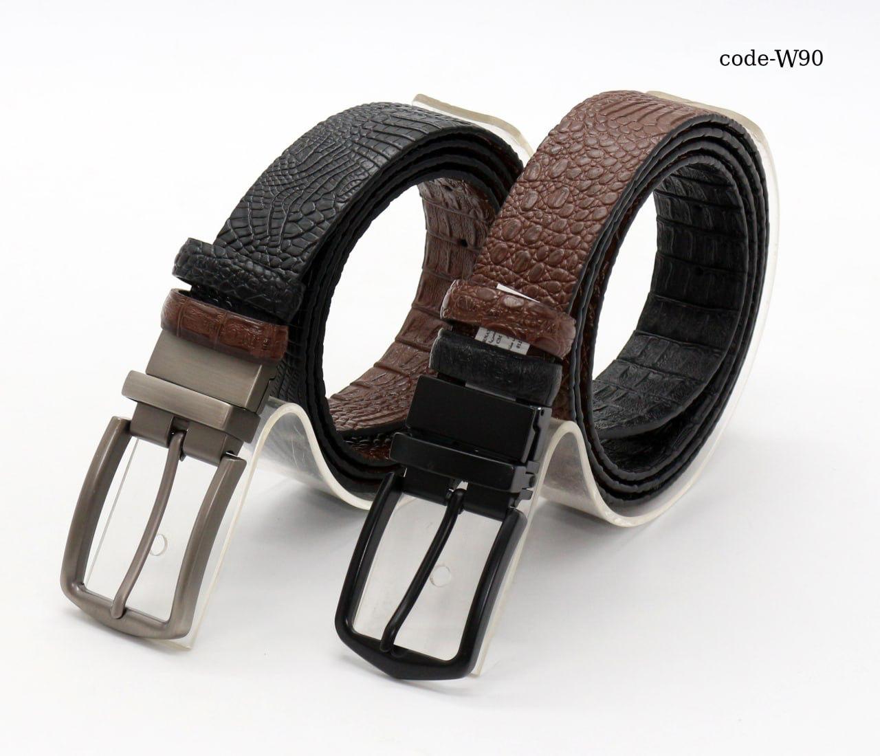 Men's double face leather belt (black + brown) - ROJOO SHOP